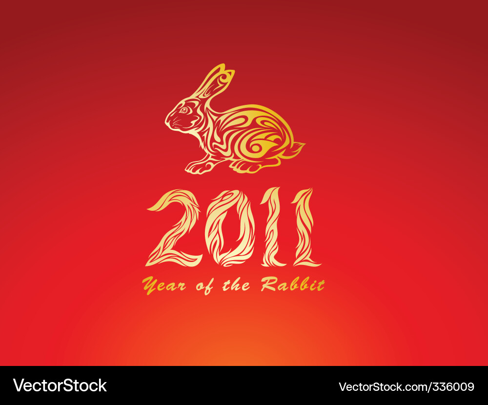 Year of the rabbit Royalty Free Vector Image - VectorStock