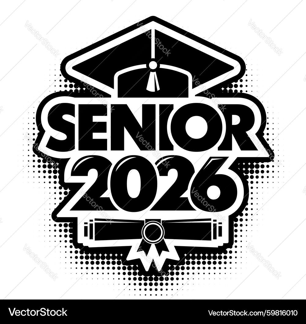 2026 graduate class logo Royalty Free Vector Image