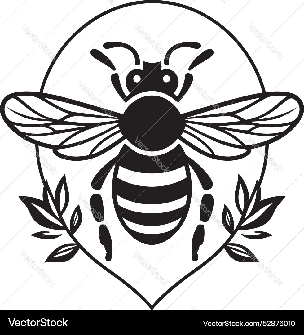 Bee tribe crest bee dynasty insignia Royalty Free Vector
