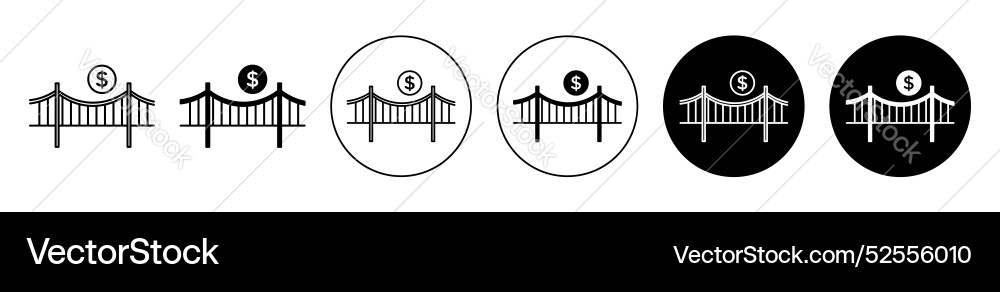 Bridging loan icon set on white background Vector Image
