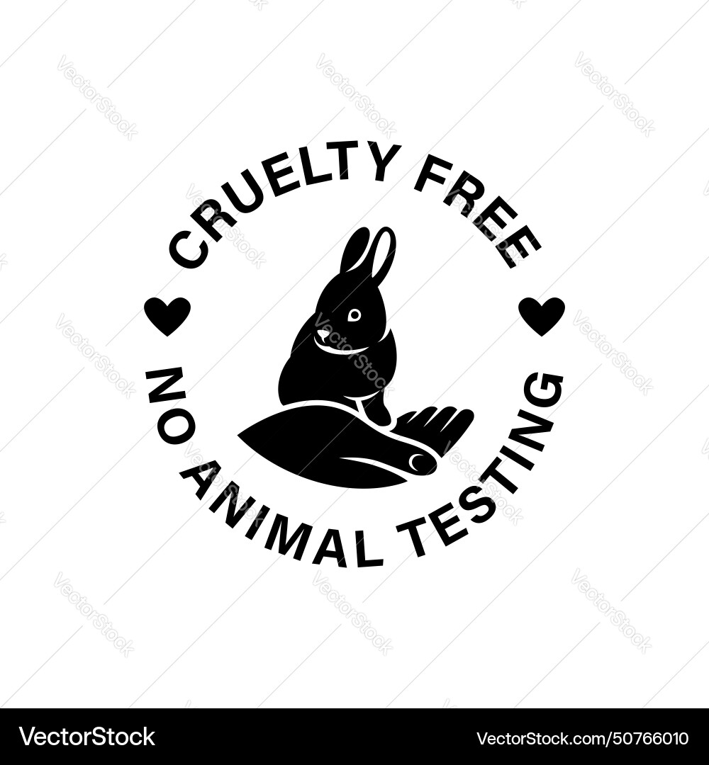 Cruelty free not tested on animals rabbit logo Vector Image