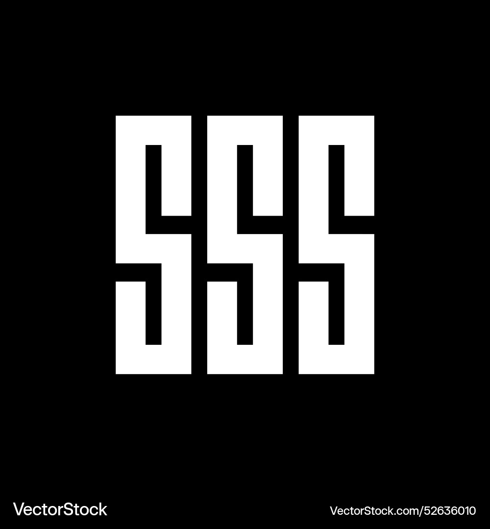 Initial letter sss logo monogram triple s logo Vector Image