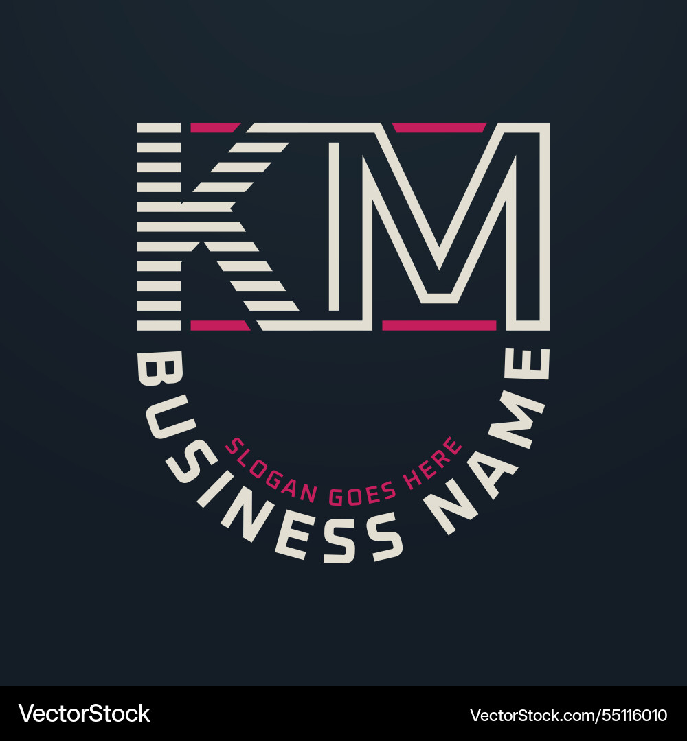 Letter km premium logo design modern business Vector Image