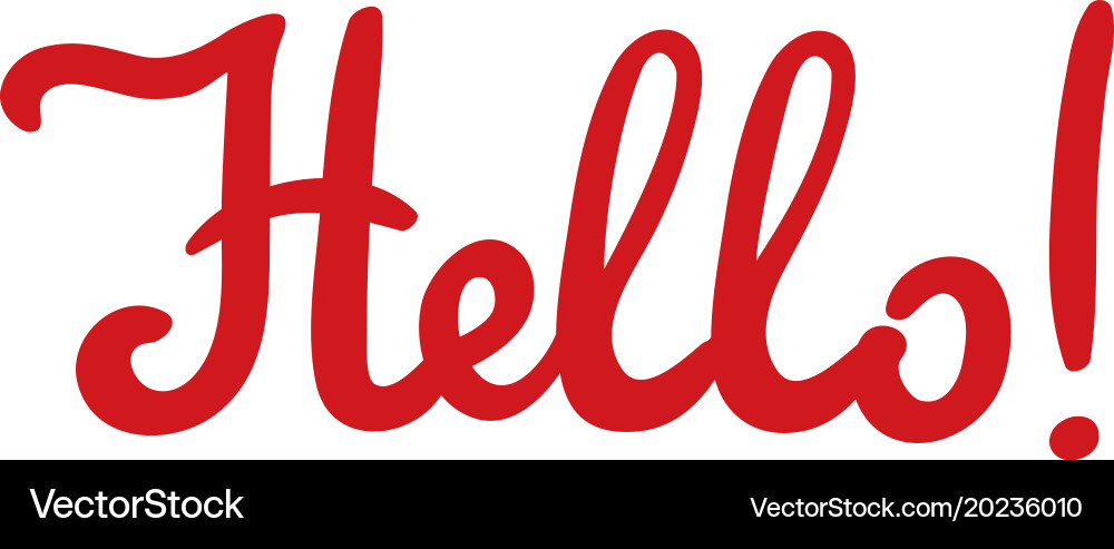 Lettering inscription hello Royalty Free Vector Image