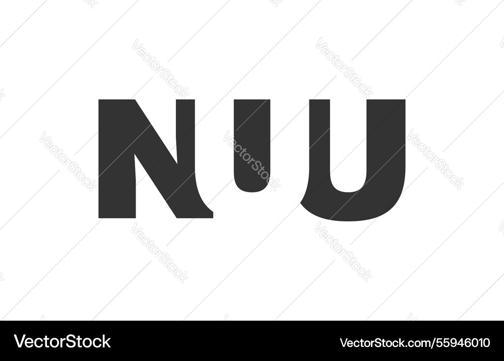 Nuu logo design initial letter n u bold font Vector Image