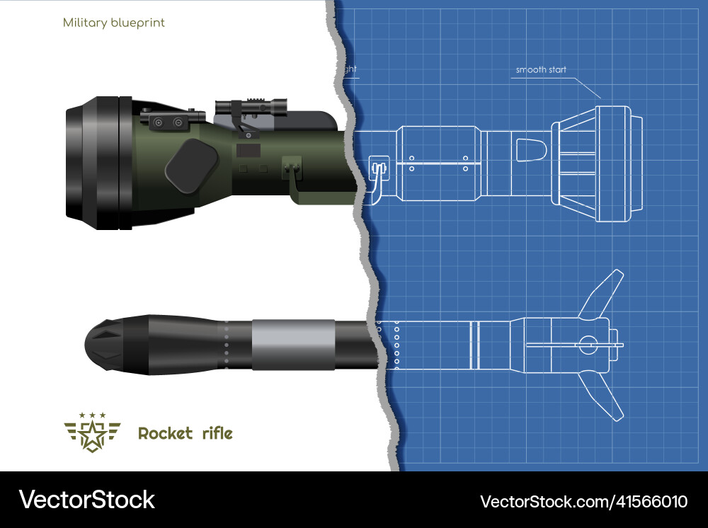 Outline rocket launcher side view antitank rifle Vector Image