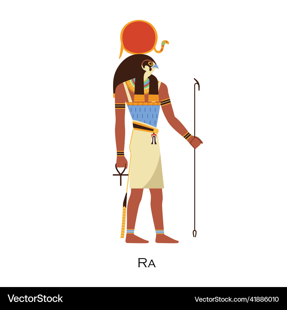 Ra god ancient egyptian deity with solar disk Vector Image