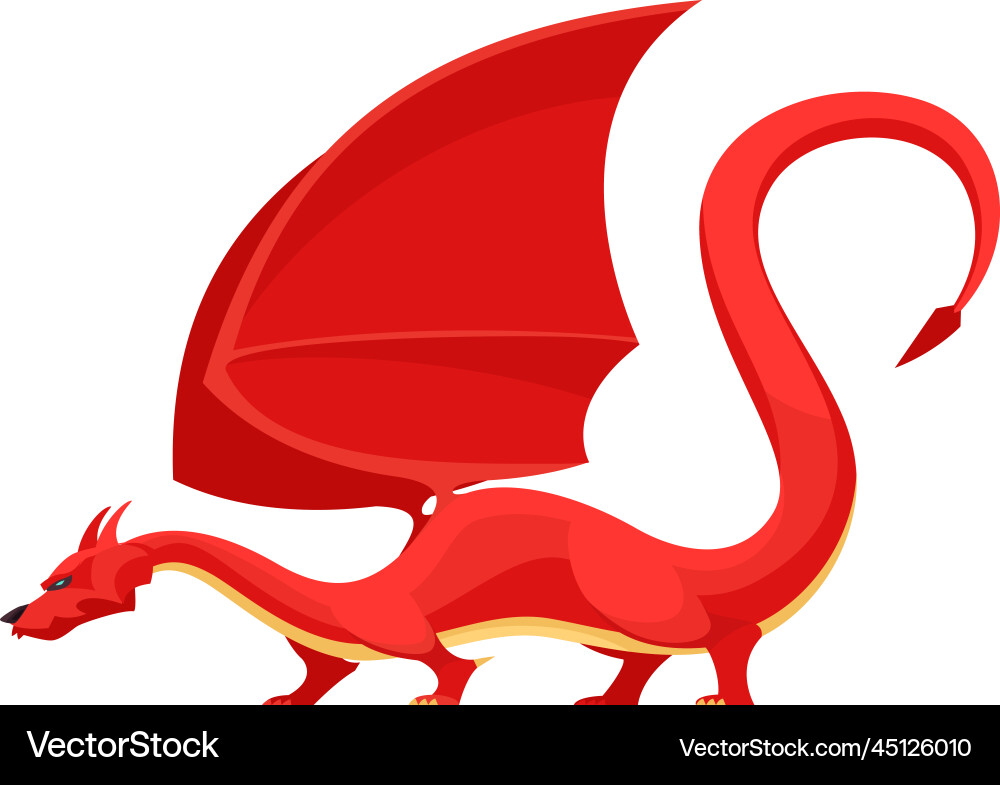 Red dragon cartoon composition Royalty Free Vector Image