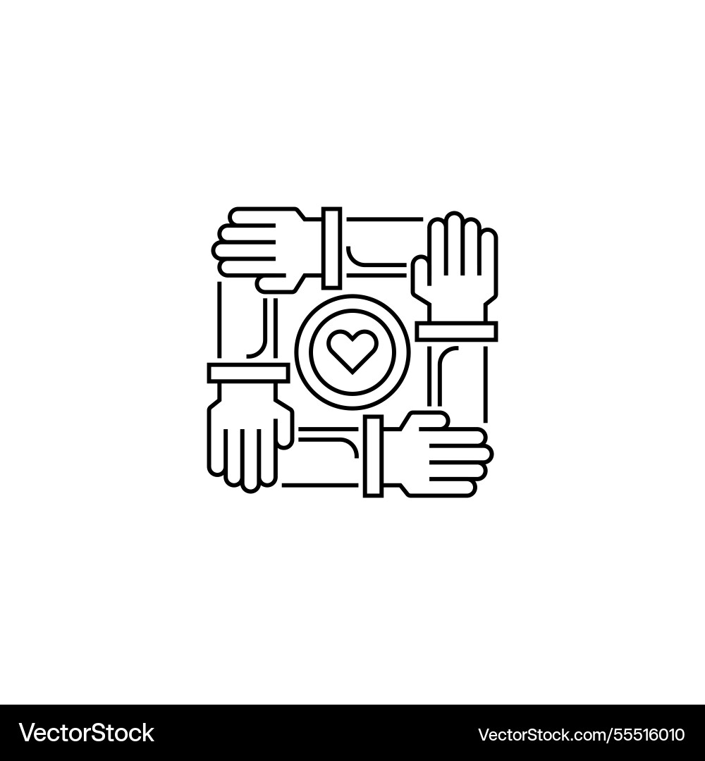 Social bonding line icon linear style sign Vector Image