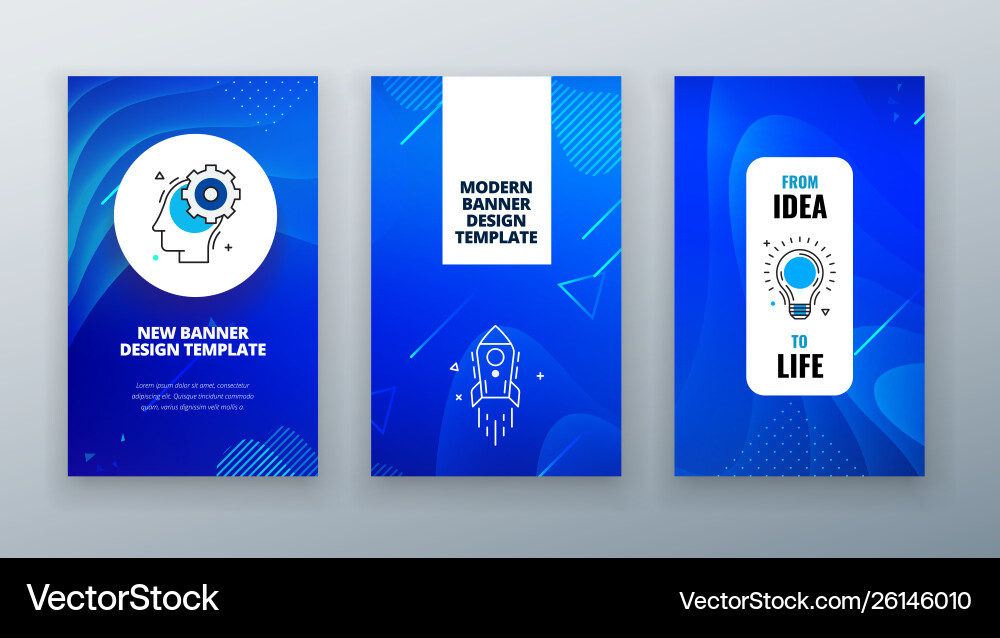 Vertical banner design for social networks Vector Image