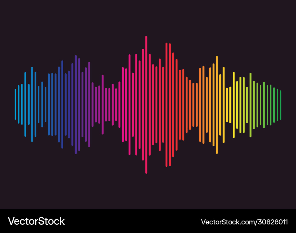 Abstract colourful soundwave design Royalty Free Vector