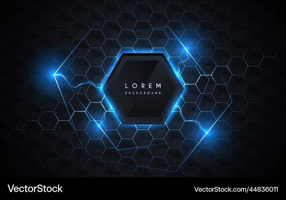 Abstract electric lightning hexagonal background Vector Image
