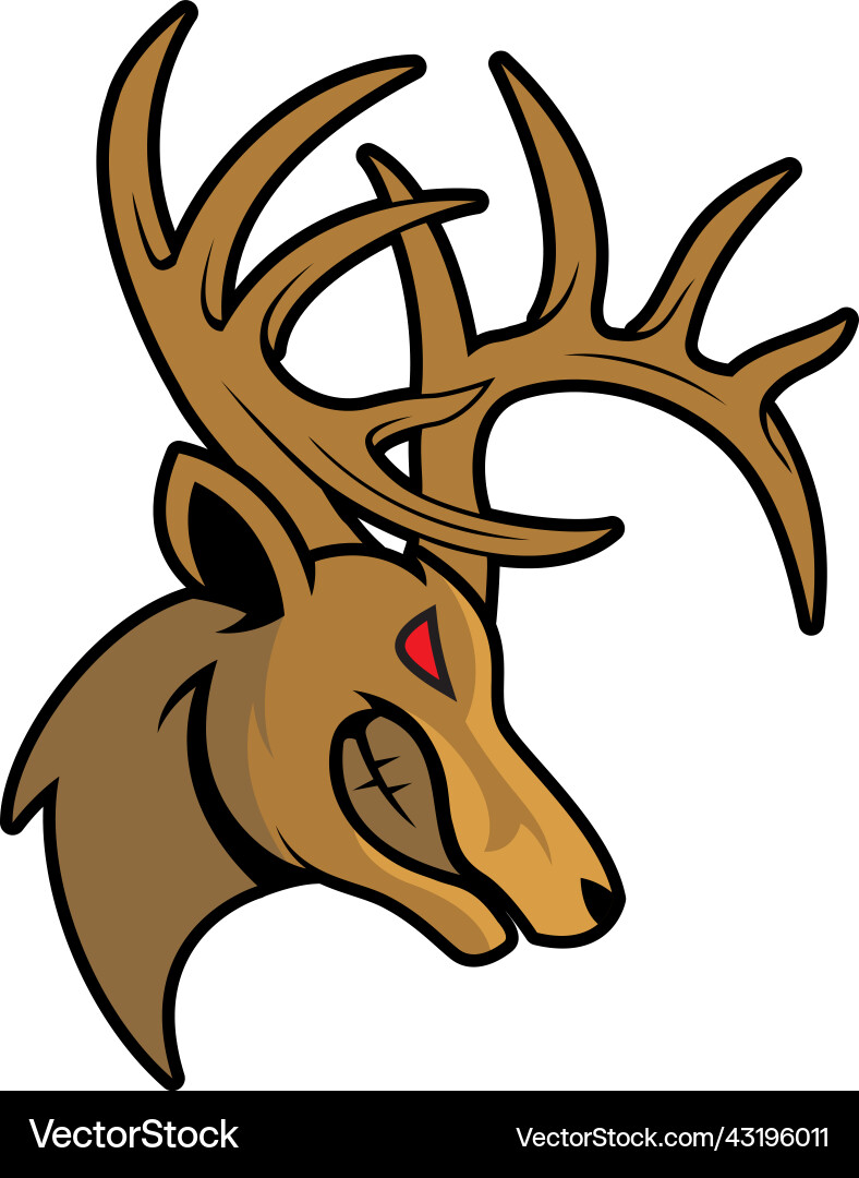 Angry deer Jagdvorlage Lizenzfreies Vektorbild