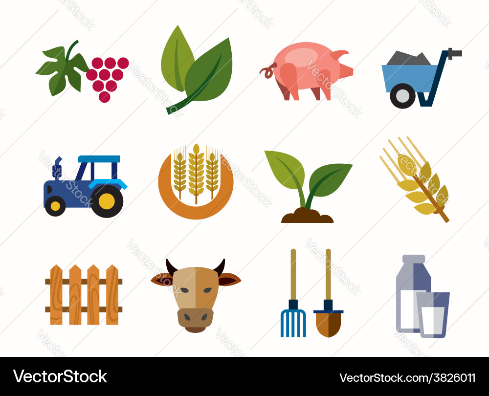 Farming icons Royalty Free Vector Image - VectorStock