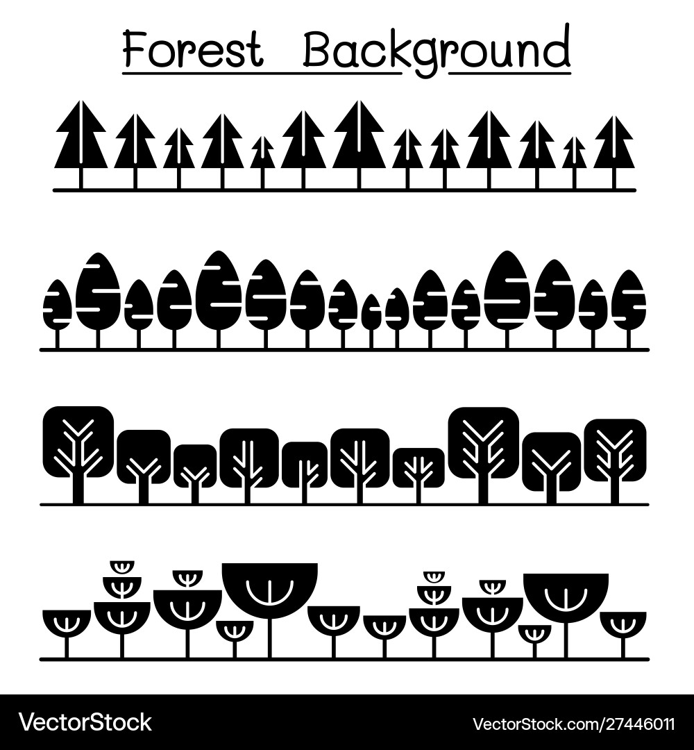 Forest landscape in panorama view graphic design Vector Image