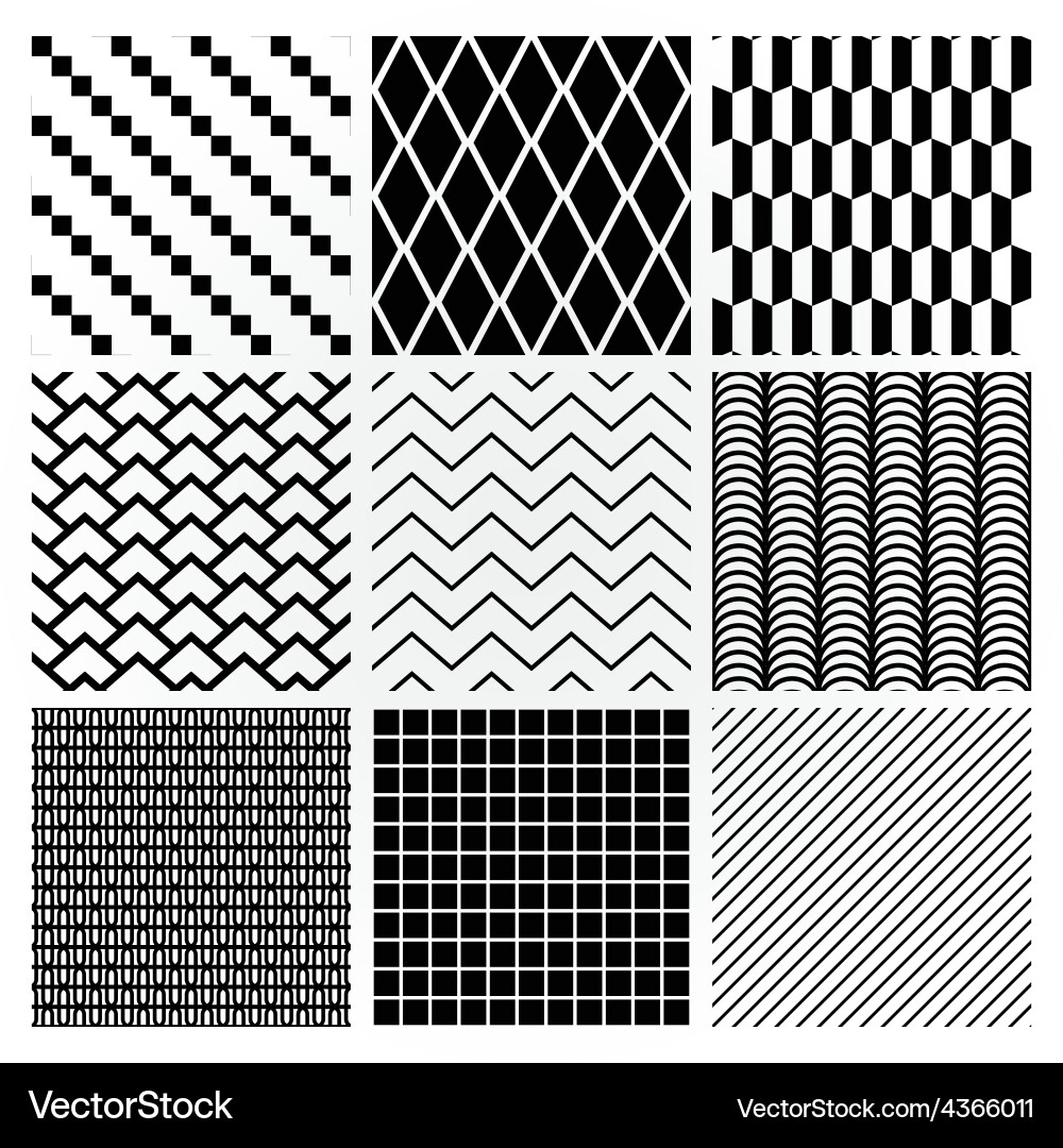 Geometric Monochrome Patterns Royalty Free Vector Image