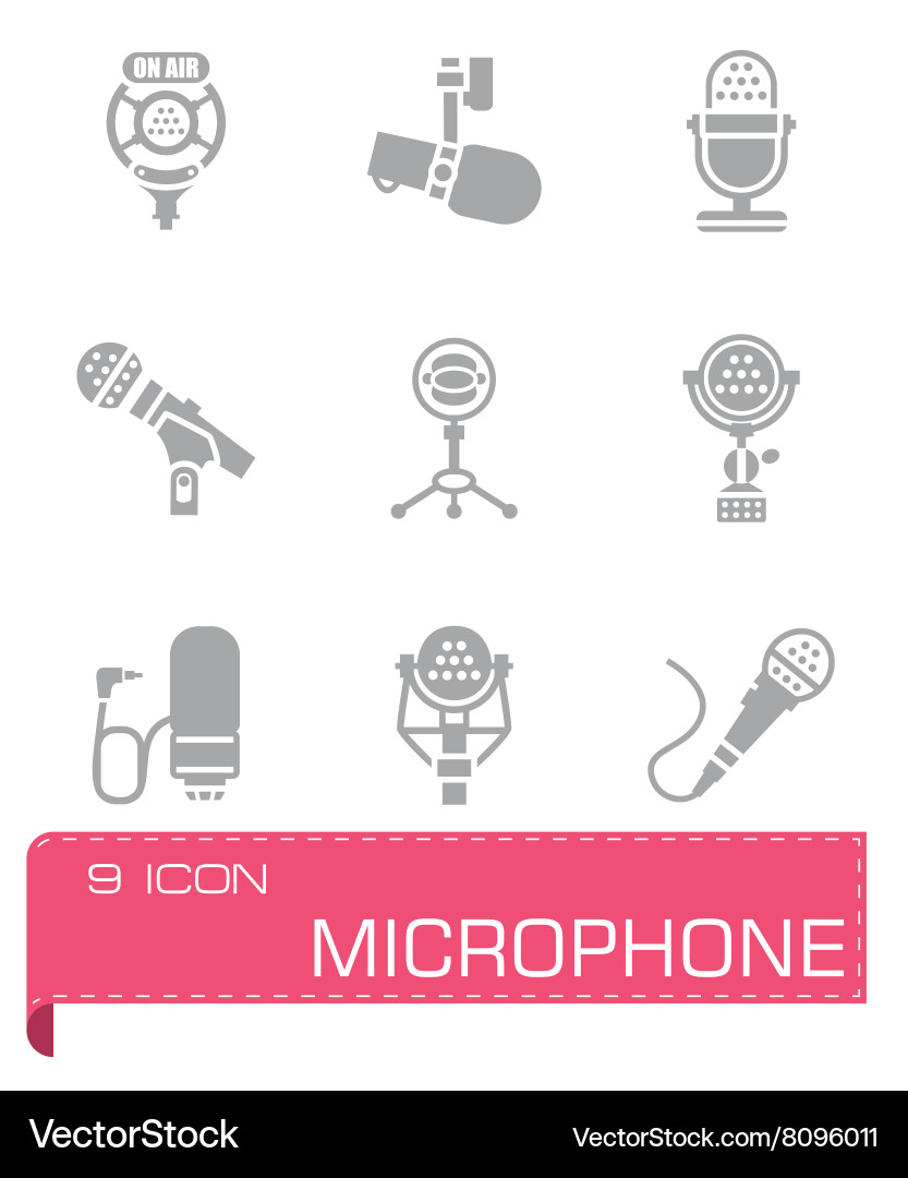 Microphone icon set Royalty Free Vector Image - VectorStock