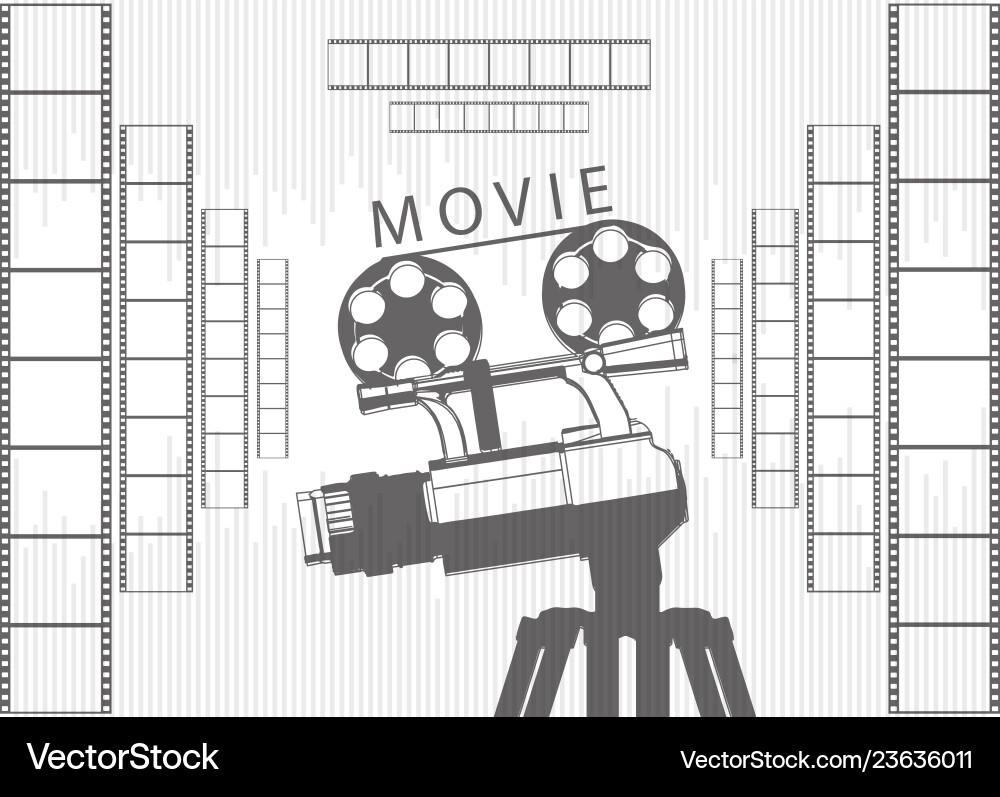 Professional camera on a tripod and film Vector Image