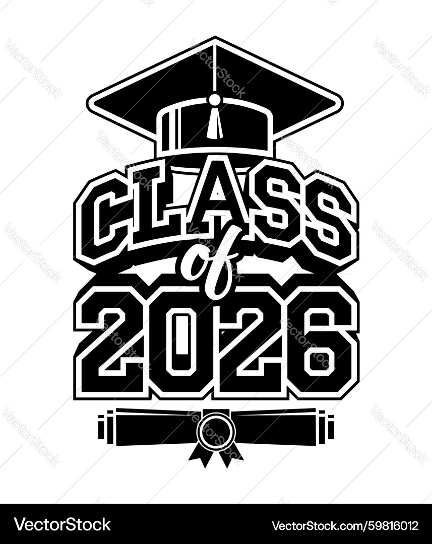 2026 graduate class logo Royalty Free Vector Image