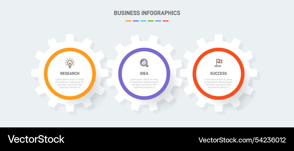 3 clean infographic design shaped elements Vector Image