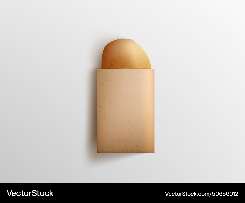 3d fresh bread in brown kraft paper bag Royalty Free Vector