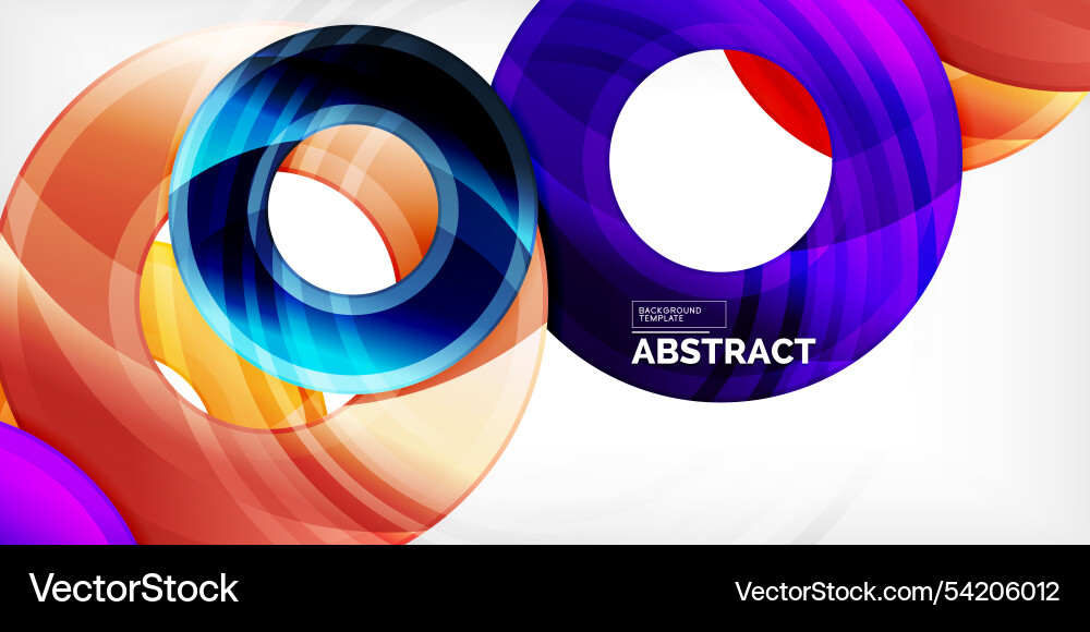 Bright colorful circles with light effects Vector Image