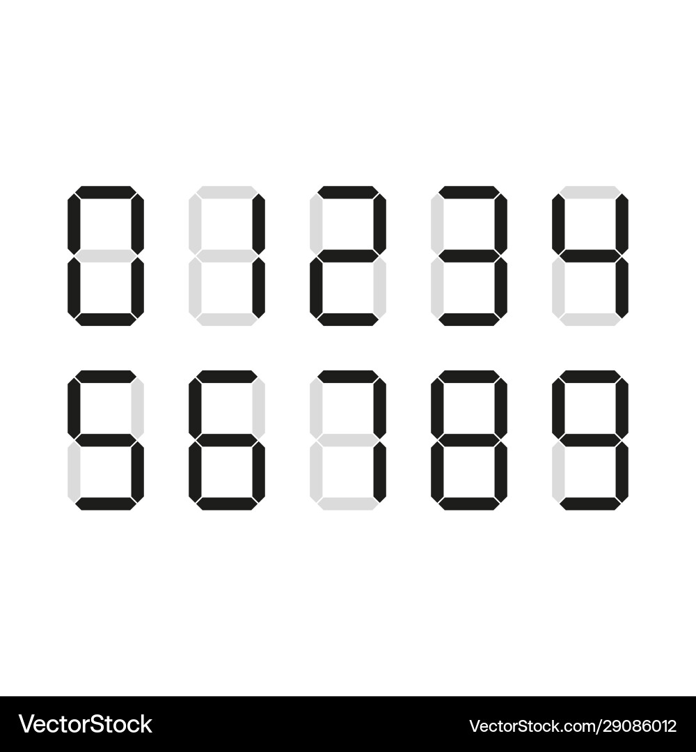 Calculator font on white Royalty Free Vector Image