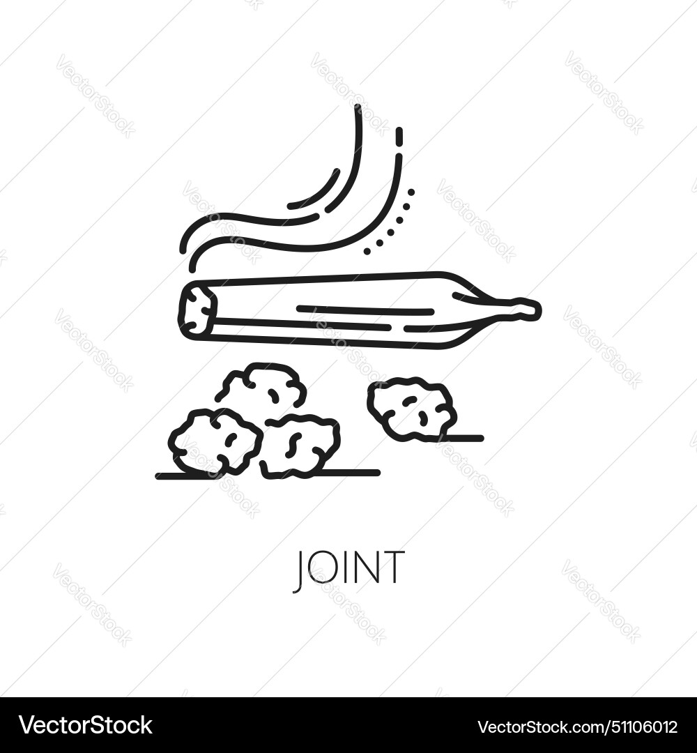 Cannabis joint line icon marijuana cbd weed Vector Image