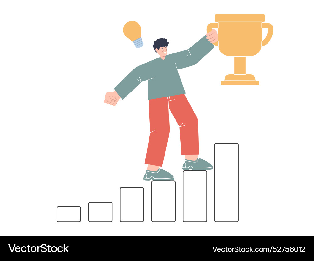 Career development straight-forward person Vector Image