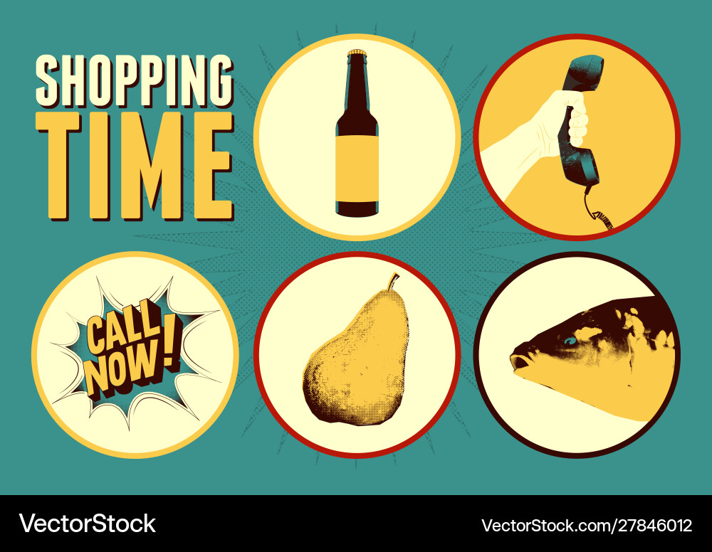 Grocery store information sign set Royalty Free Vector Image