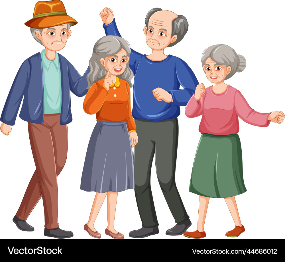 Happy senior people group Royalty Free Vector Image