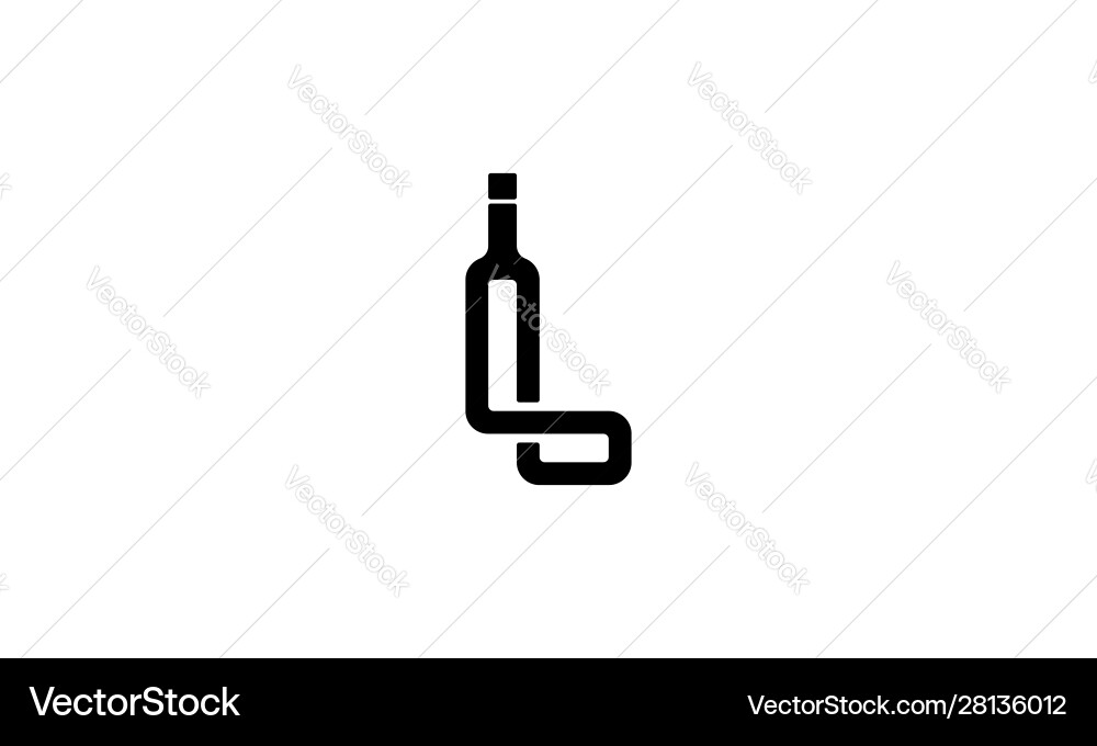 Letter l with wine bottle logo concept Royalty Free Vector