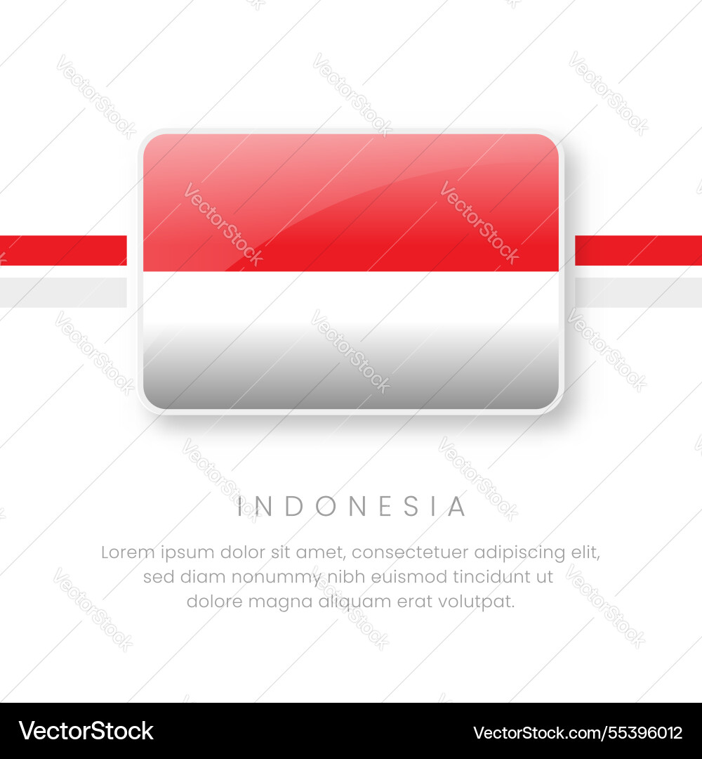National indonesia flag button Royalty Free Vector Image