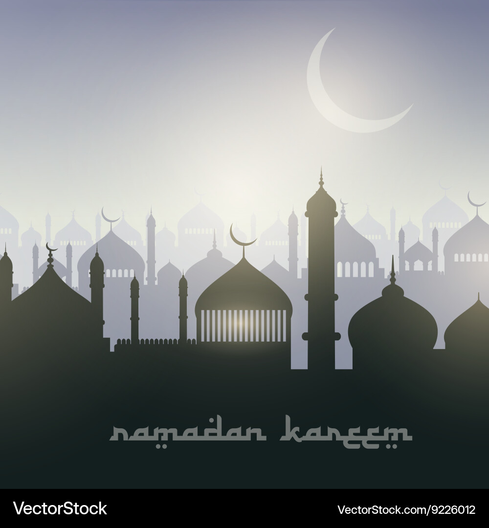 Ramadan landscape background Royalty Free Vector Image