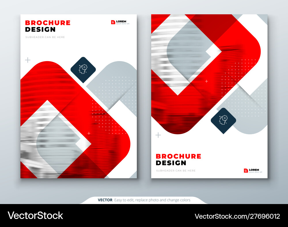 Red brochure design a4 cover template Royalty Free Vector