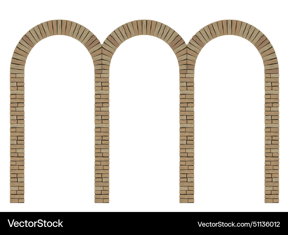 Texture of a classic brick arch fortress Vector Image
