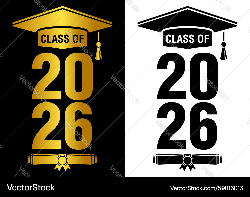 2026 graduate class logo Royalty Free Vector Image