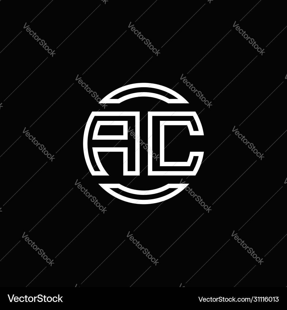 Ac logo monogram with negative space circle Vector Image
