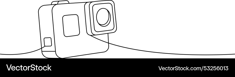 Action camera one line continuous drawing Vector Image
