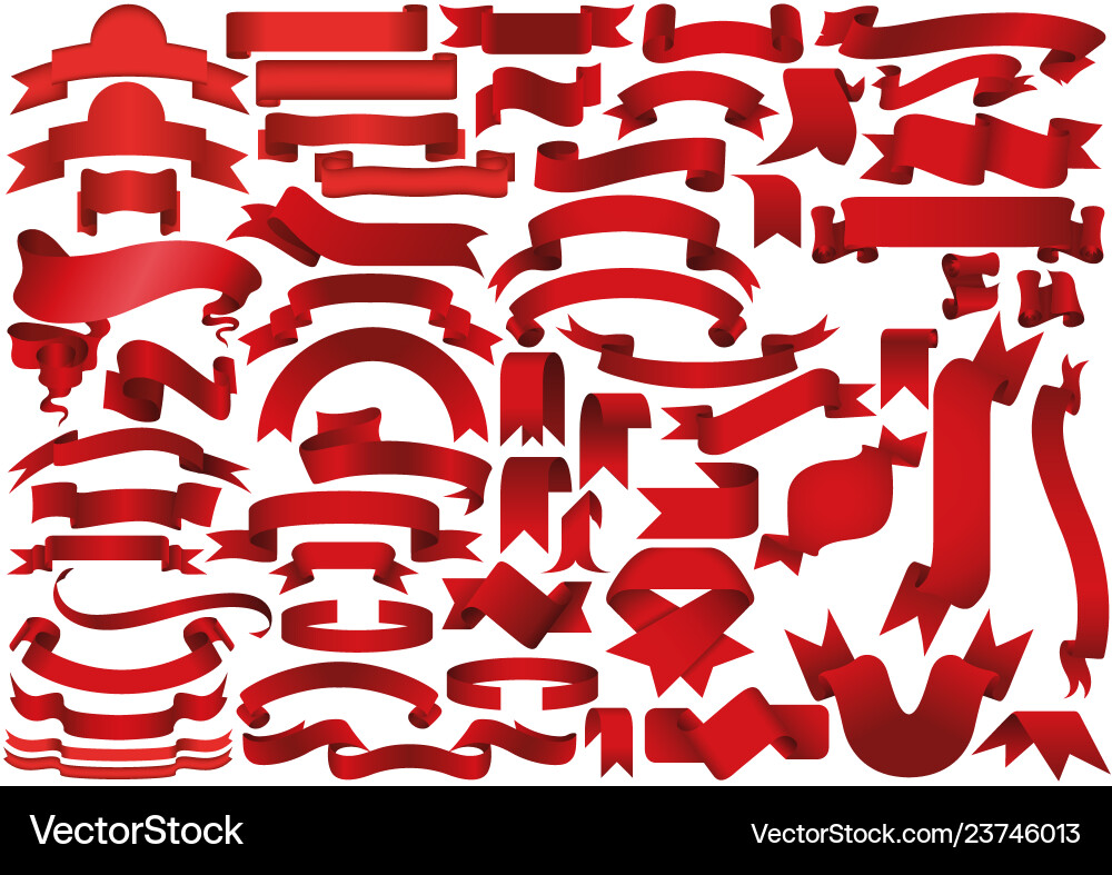 Big set of red banners Royalty Free Vector Image