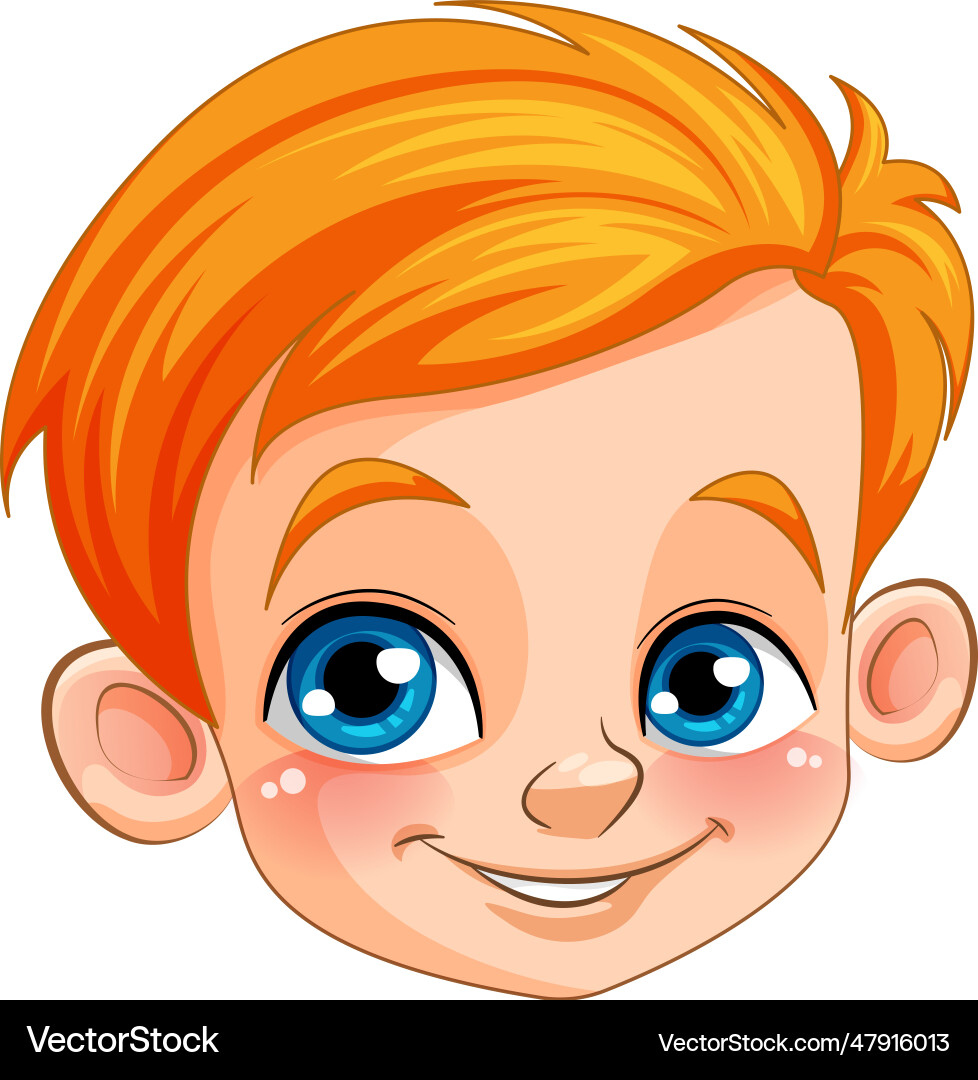 Cute caucasian face isolated Royalty Free Vector Image