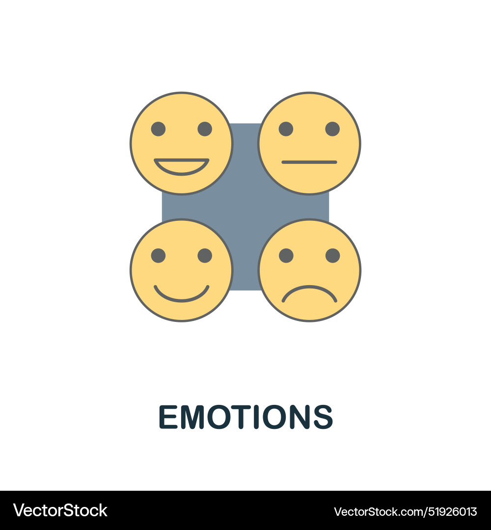 Emotions flat icon colored sign from machine Vector Image