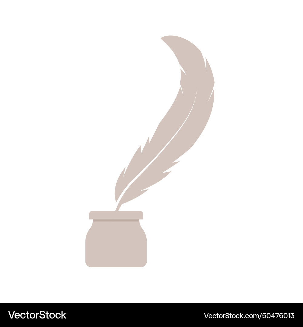 Feather pen icon element design template Vector Image