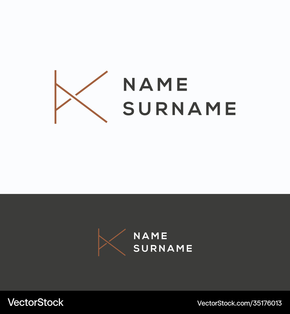 K name surname logo Royalty Free Vector Image - VectorStock