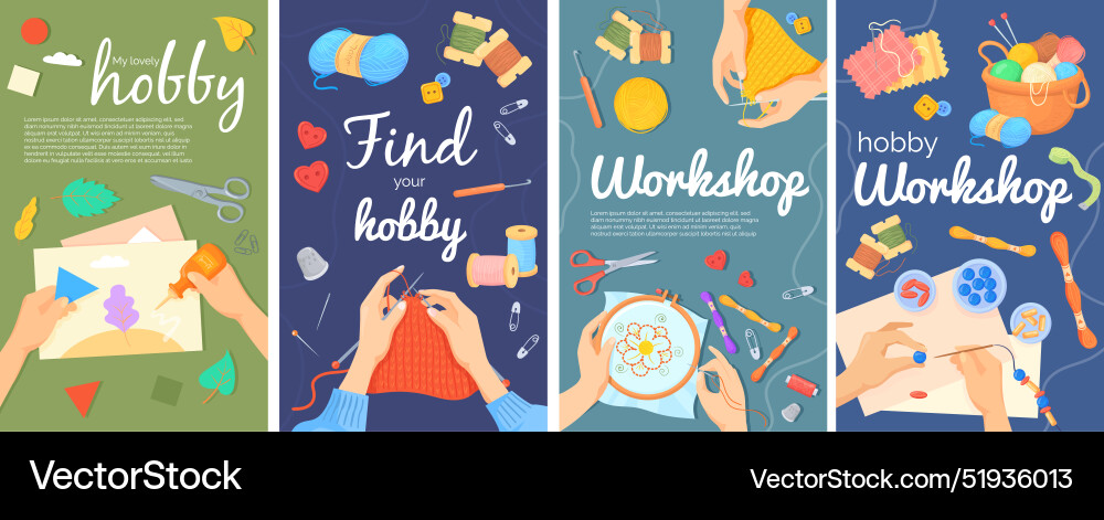 Kid workshop poster craft handmade children hobby Vector Image