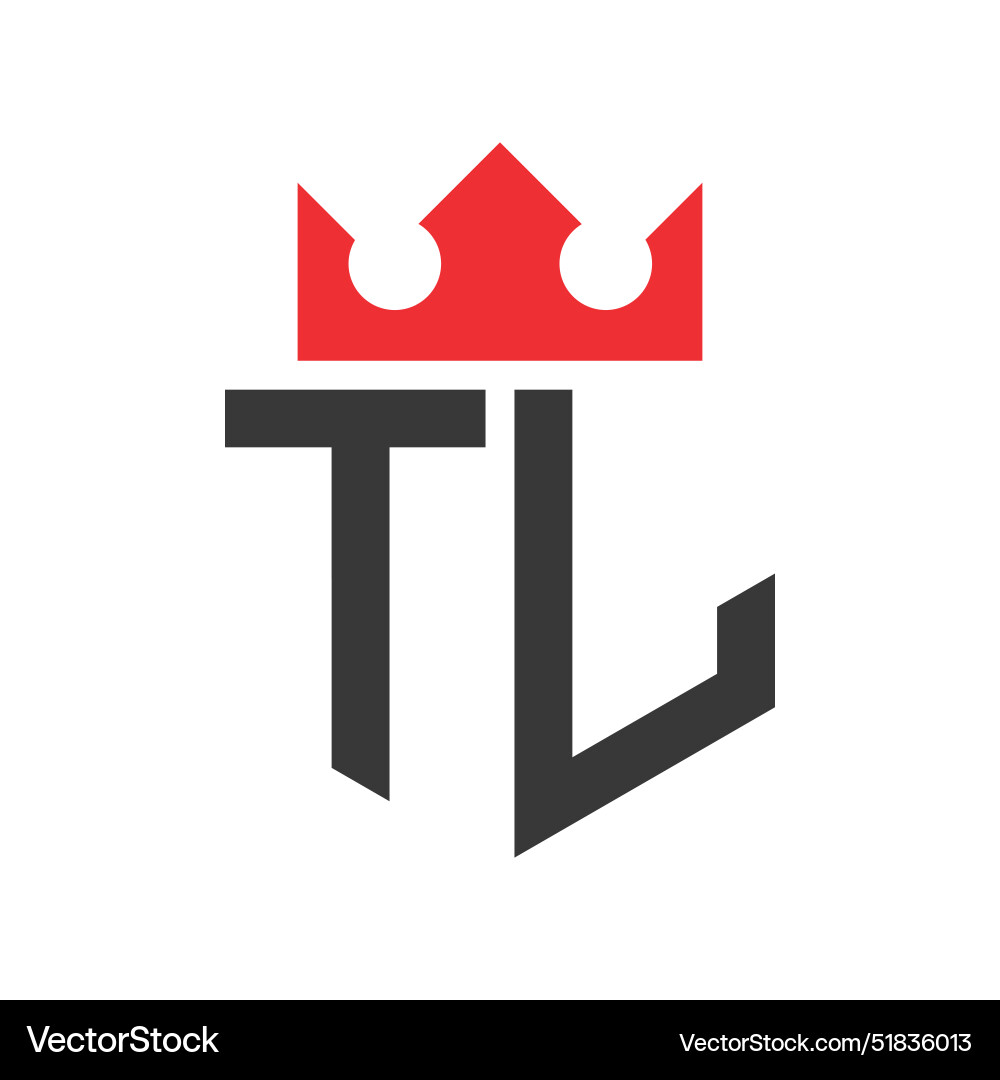 Letter tl crown logo Royalty Free Vector Image