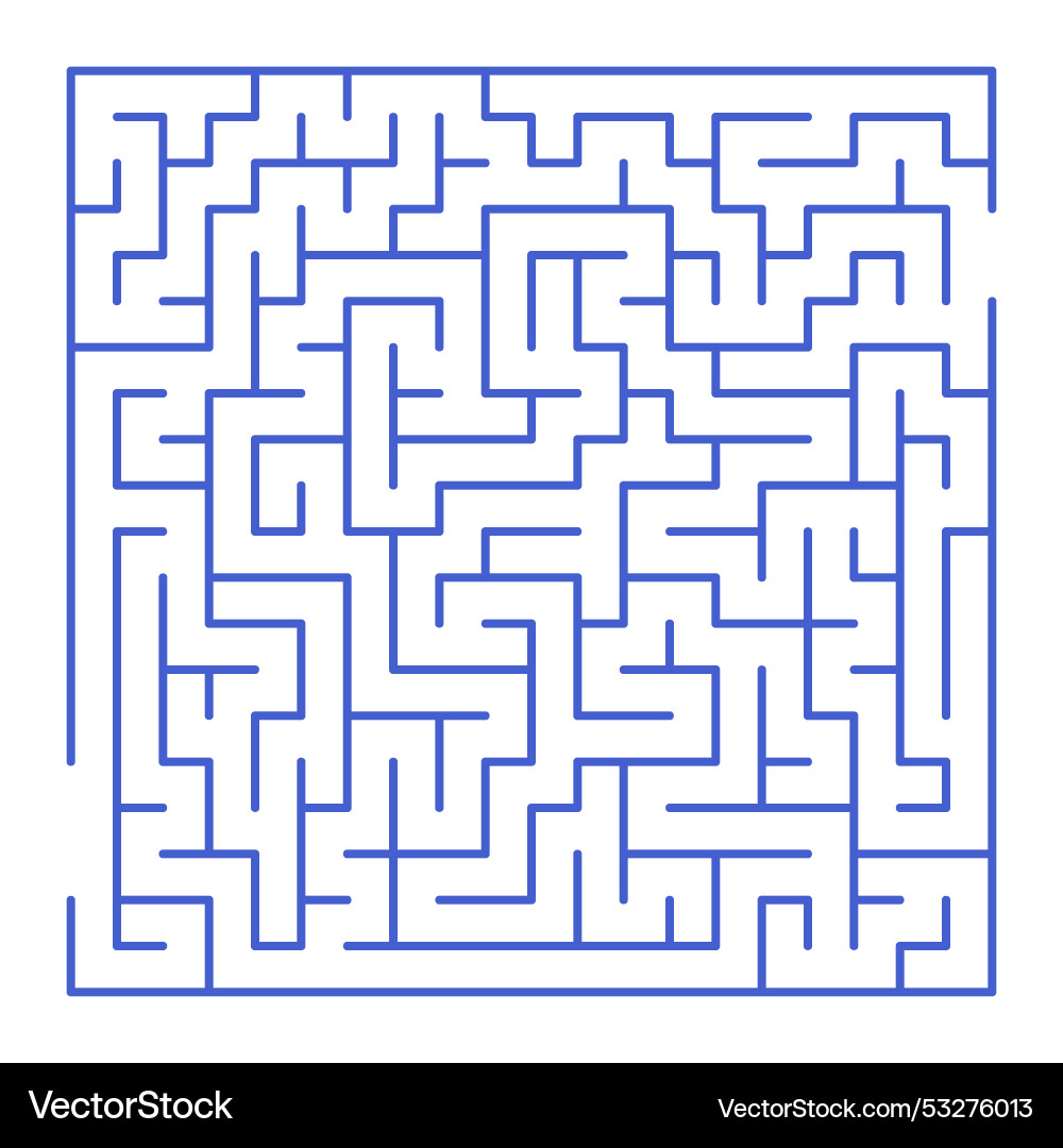 Maze shape design element there is one entrance Vector Image