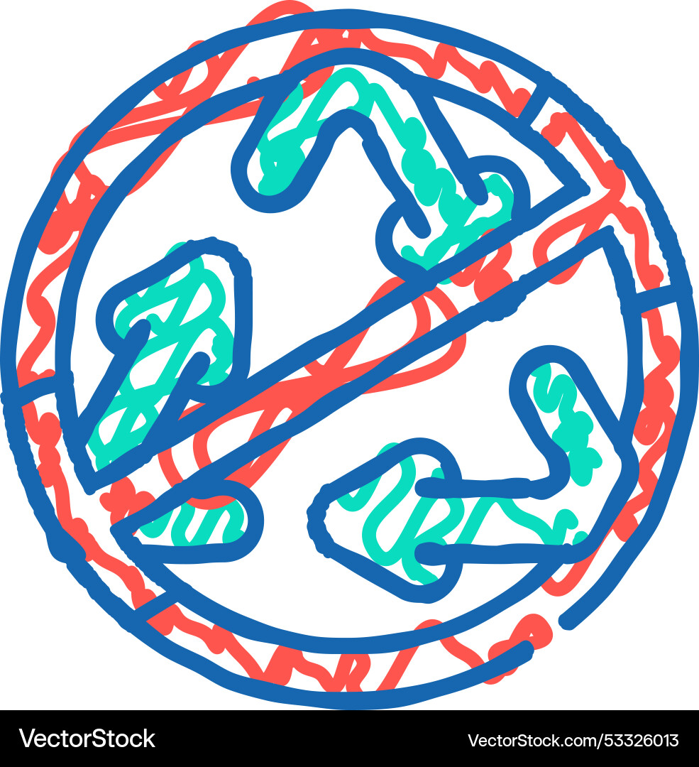 Non biodegradable waste sorting icon doodle Vector Image