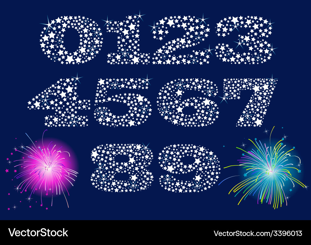 Shiny numbers set Royalty Free Vector Image - VectorStock