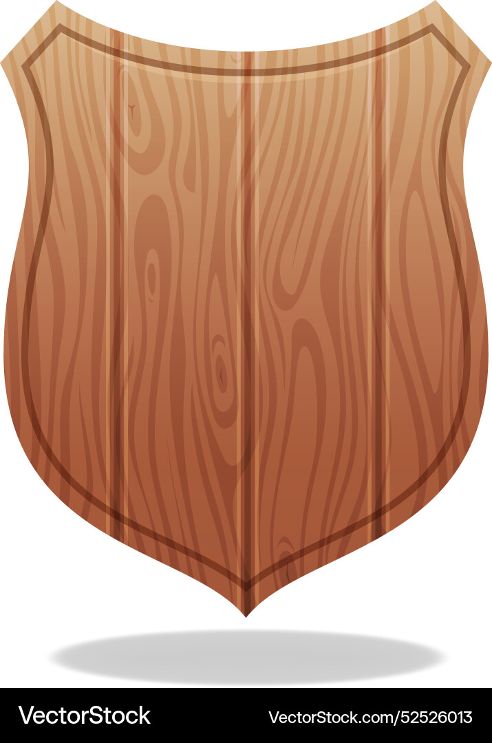 Wooden Shield Vector